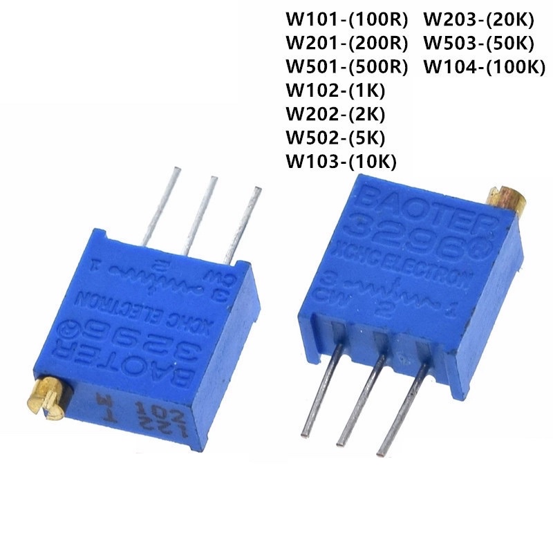 2PCS 3296W multi-turn adjustable potentiometer 1K 2K 5K 10K 20K 50K ...
