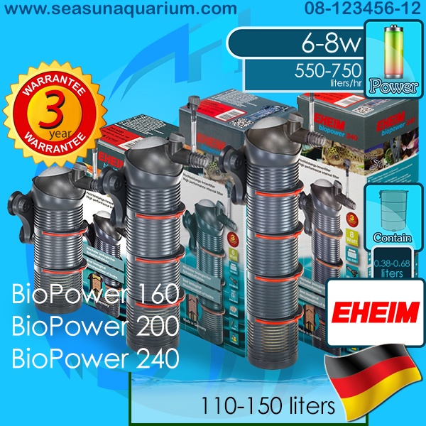 Eheim BioPower 160 / 200 / 240 เครื่องกรองน้ำในตู้ปลา internal filter ...