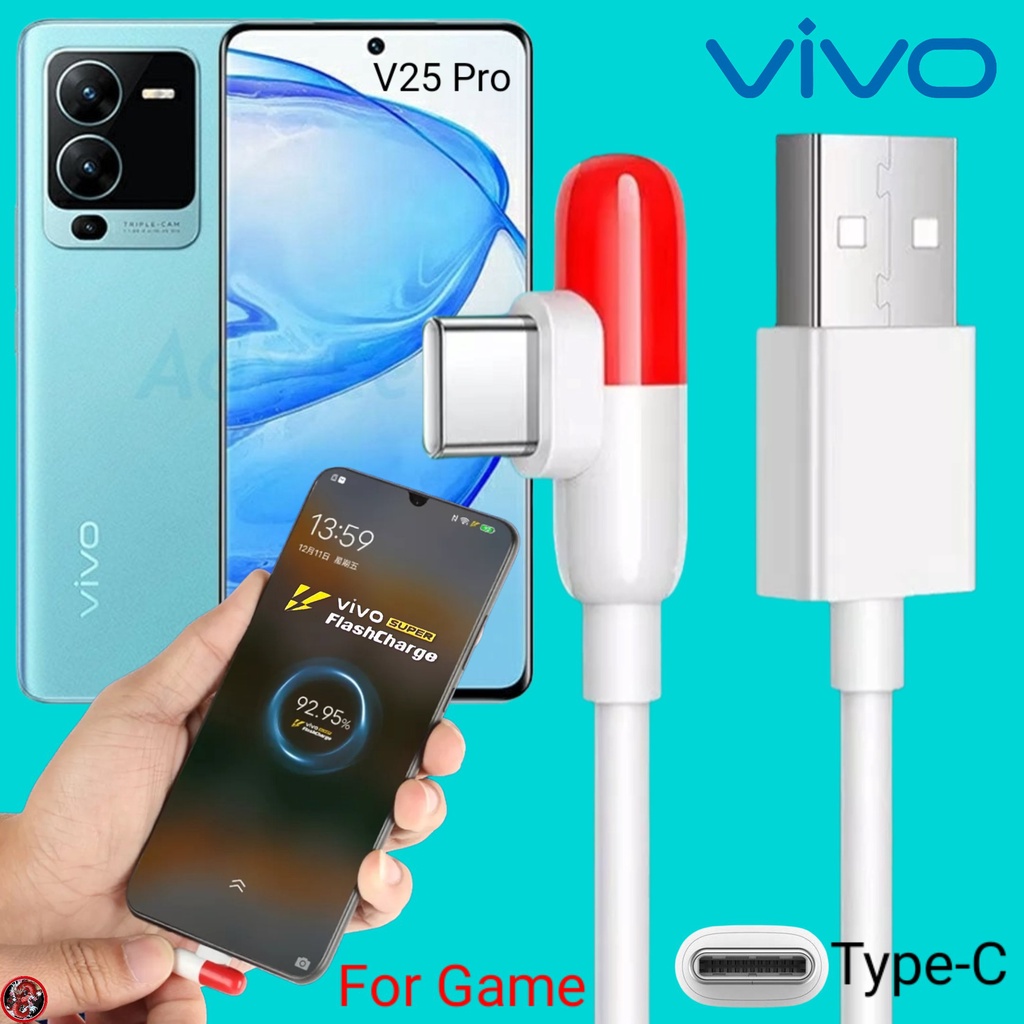 สายชาร์จ เล่นเกม VIVO Type-C Gamer Charge Cable 5A วีโว่ V25 pro ไทป์ซี ชาร์จเร็ว ไว ด่วน แท้ ...