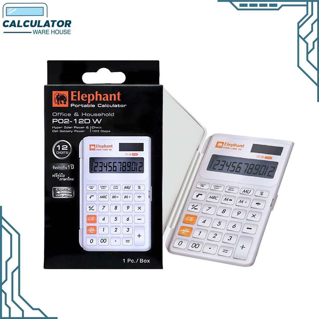 เครื่องคิดเลข แบบพกพา Elephant ตราช้างรุ่น P01 - P03 ( 1 เครื่อง ...