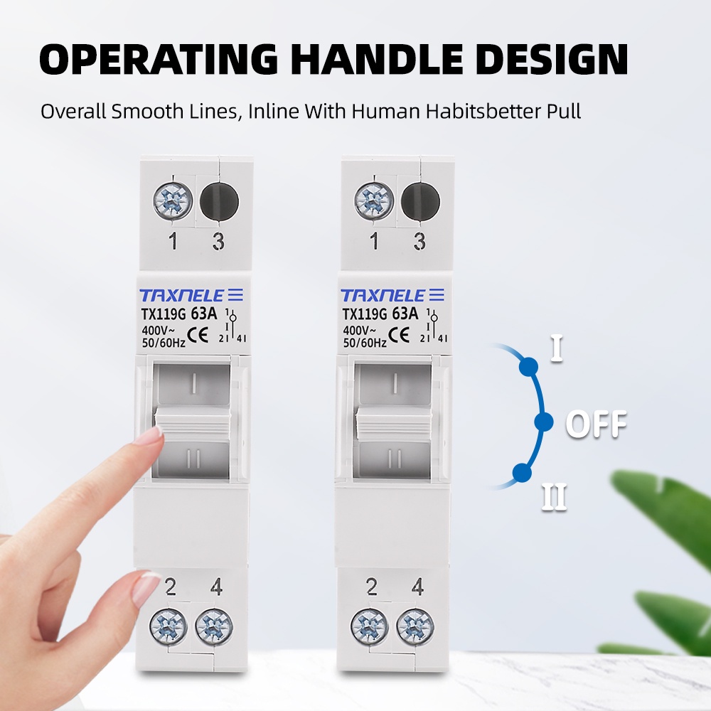 Mts 1P 40A 63A Dual Power Manual Transfer Isolating Switch Interlock Circuit Breaker 230V 400V ...