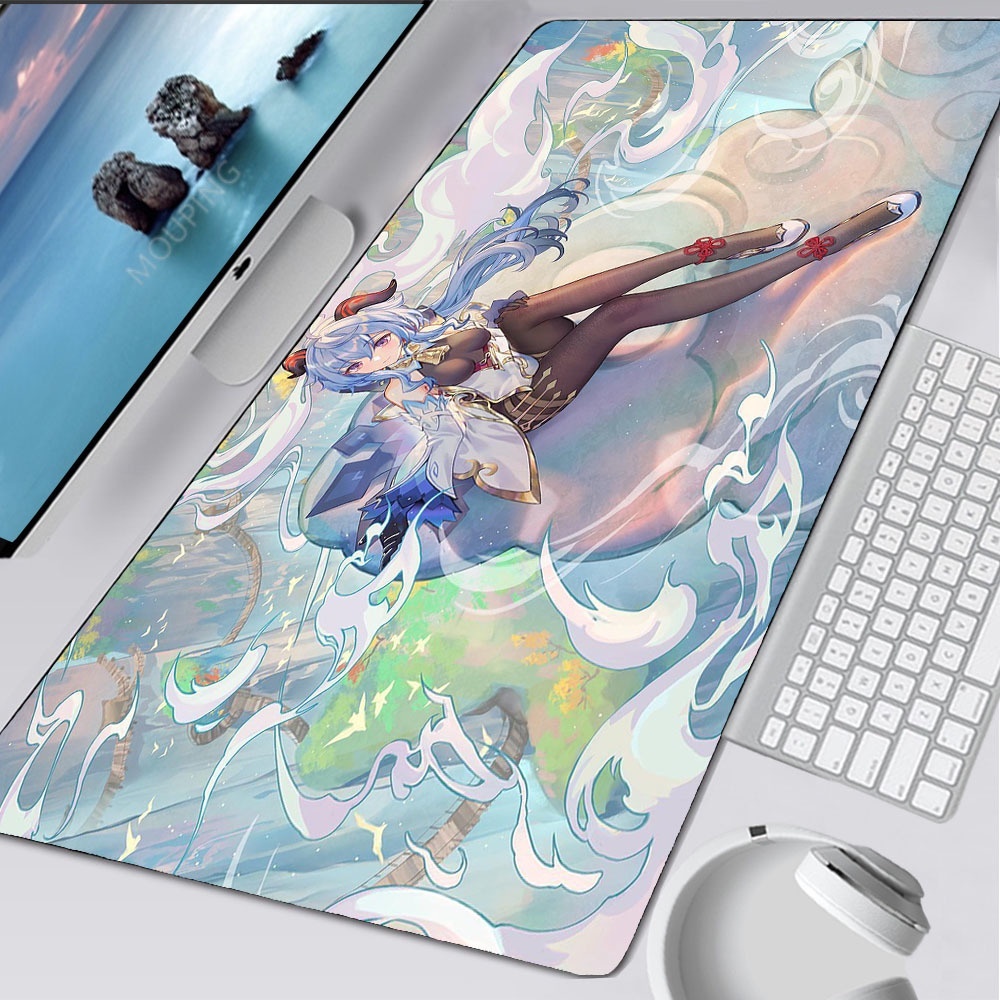 Art Anime Mouse Pad Ganyu Genshin Impact Play Mats โต ๊ ะพรม Deskmat ...