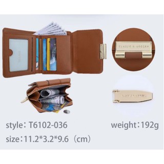 พร้อมส่ง !!!กระเป๋าสตางค์ กระเป๋าสตางค์ผู้หญิงใบสั้น 3พับ CLASSIC&MODERN ซิปล็อคส ไตล์เกาหลี ฟรี ...