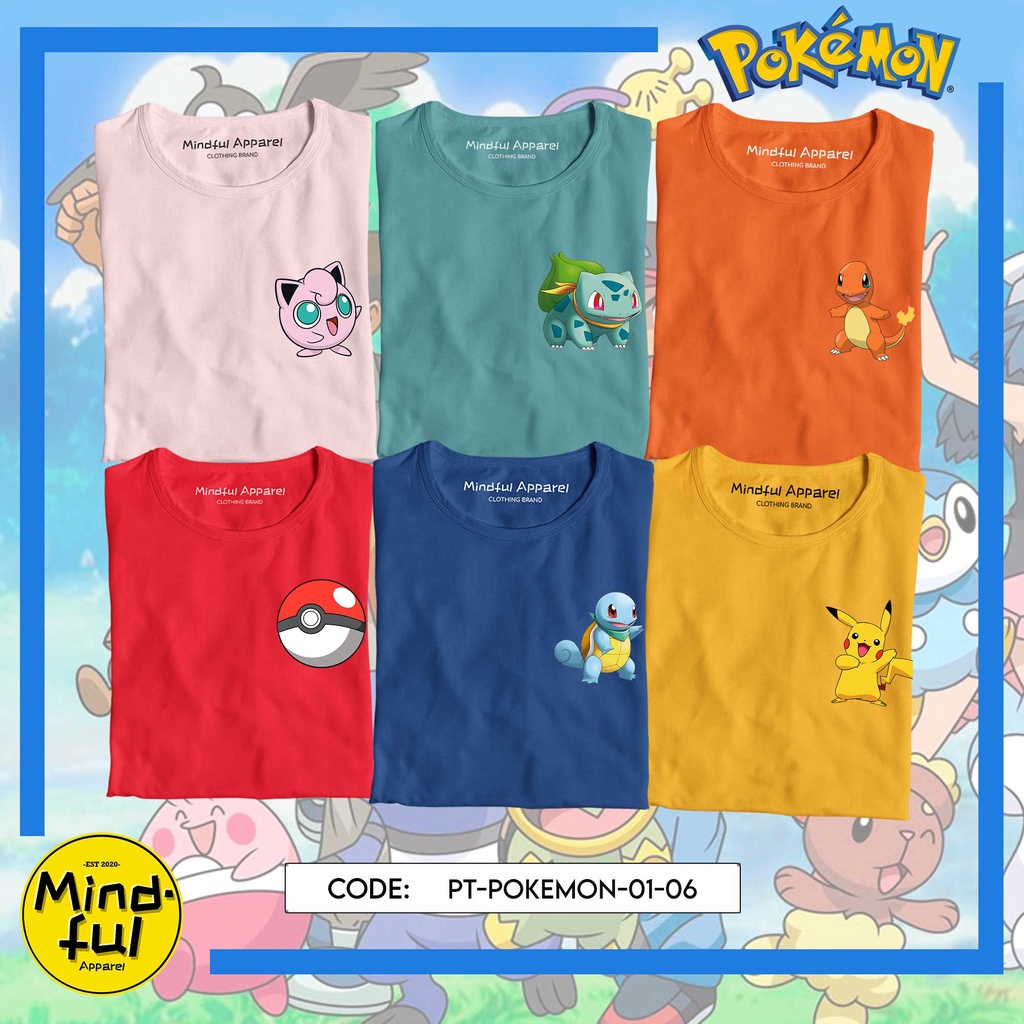 POKEMON MINI GRAPHIC PRINT TEES | MINDFUL APPAREL T-SHIRTเสื้อยืด_07 ...