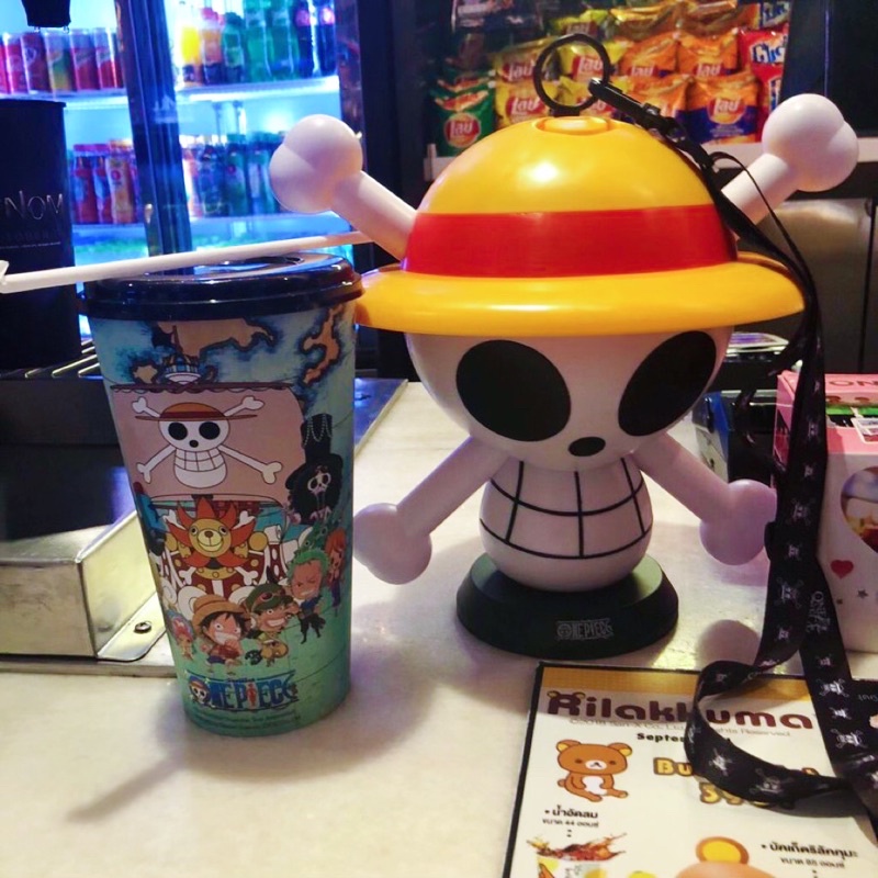 ถังป๊อปคอร์น One Piece หัวกระโหลกหมวกฟาง ลูฟี่ วันพีซ จาก Major ...