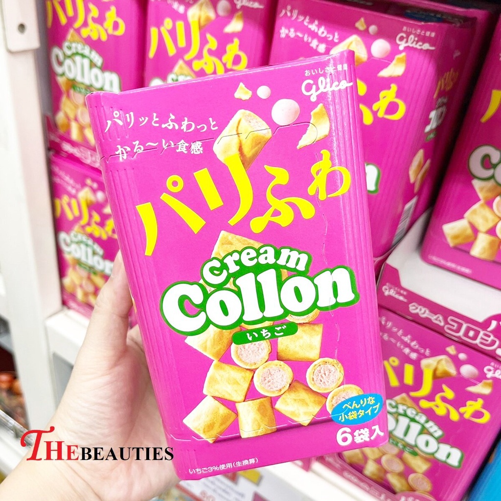 ️Hot ️ Glico Collon Strawberry 81g. ขนมบิสกิตญี่ปุ่นสอดไส้สตรอว์เบอร์รี ...