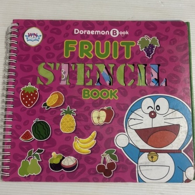 Doraemon Book FRUIT STENCIL BOOK มือสอง โดเรม่อน วาดภาพ ผลไม้ ฝึกคำ ...