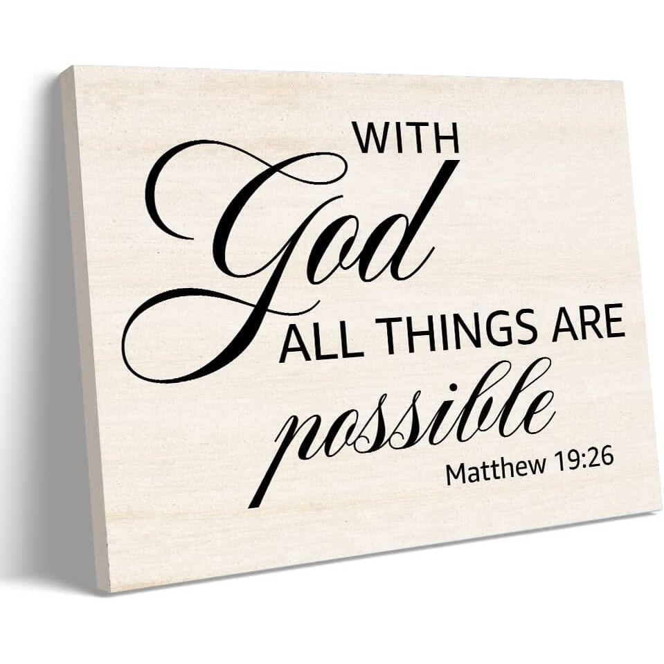 Matthew : with God All Things Are Possible Canvas Wall Decor Christian ...