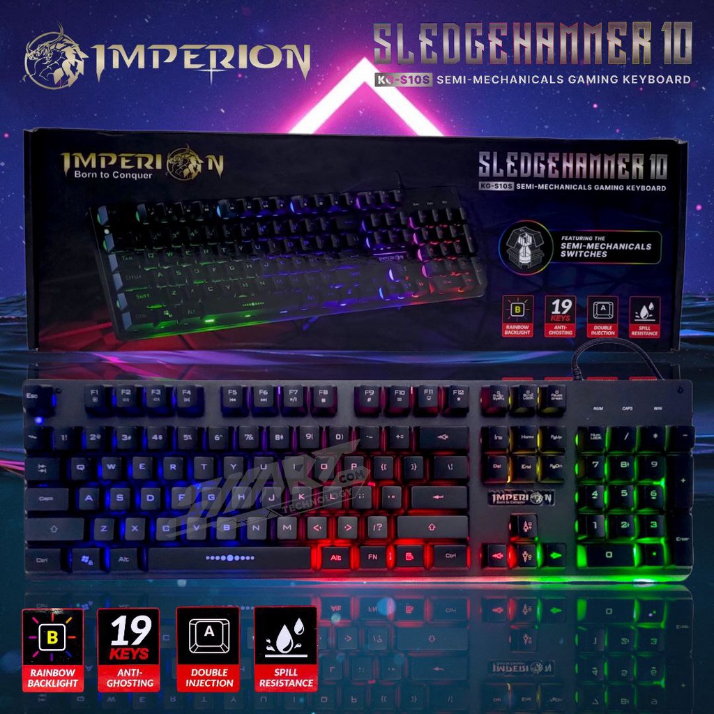 คีย์บอร์ดเกม Imperion Sledgehammer 10 ขนาดเต็ม | Shopee Thailand
