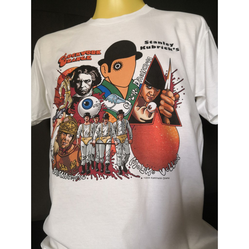เสื้อยืดเสื้อวงนำเข้า A Clockwork Orange Stanley Kubrick Movie Skinhead ...