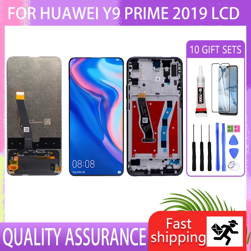 ของแท้ หน้าจอสัมผัสดิจิทัล LCD สําหรับ Huawei Y9 Prime 2019 STK-L21 L22 ...