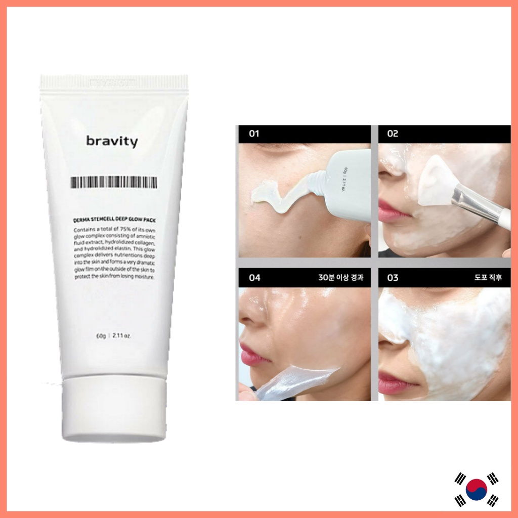Bravity Derma stemcell Deep Glow Pack 60g collagen mask korea | Shopee ...