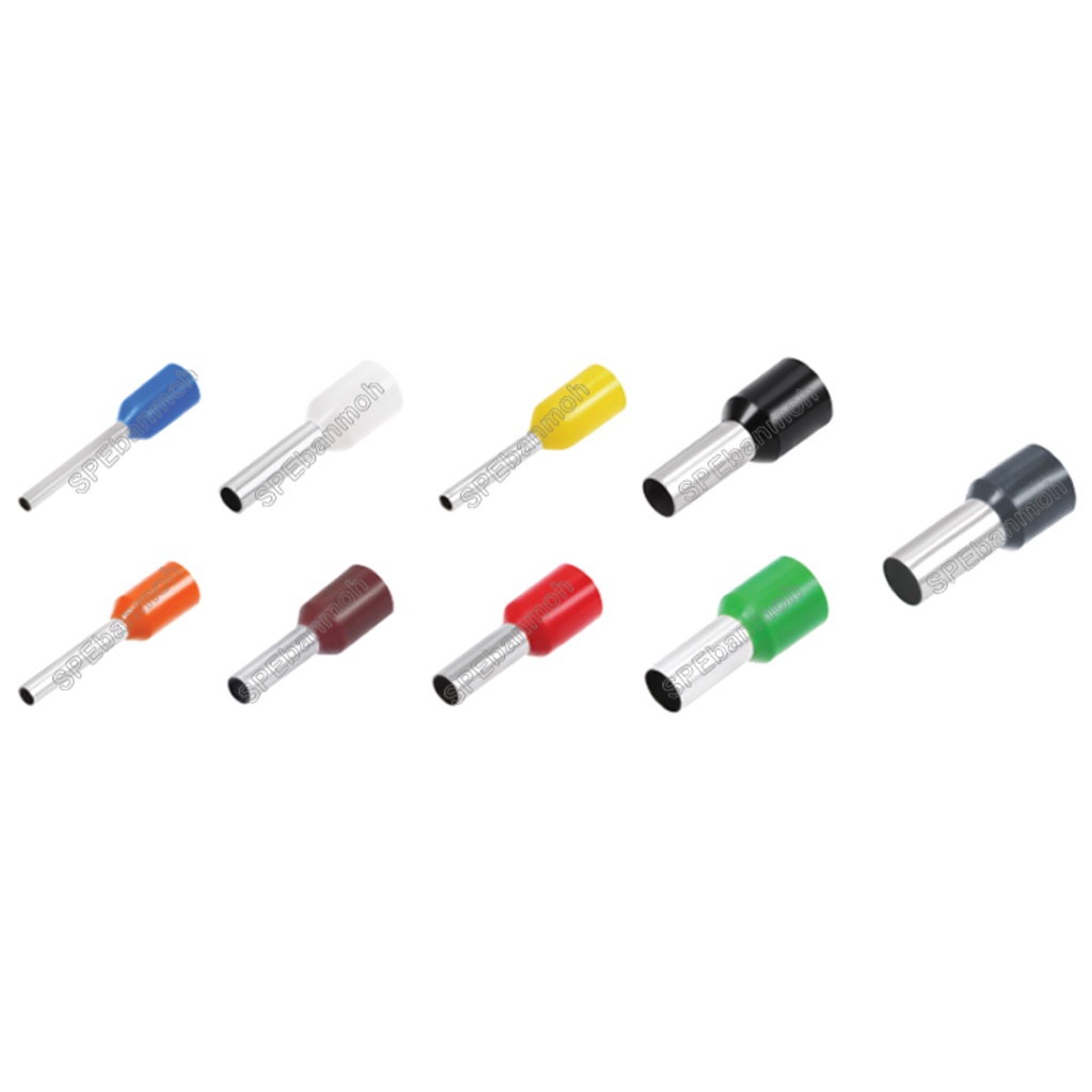 [ 100ชิ้น/แพ็ค ] VE0512 White สีขาว สำหรับสาย 1x0.5 หางปลาคอร์ดเอ็น Cord-N Terminal Crimping ...