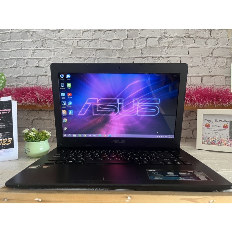 Asus x452 AMD E1 Ram 4GB แบตเก็บไฟ โน๊ตบุ้คมือ2 #มีบริการเก็บเงินปลาย ...
