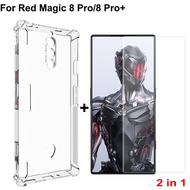 สําหรับ Red Magic 8 Pro Plus TPU กรณีสีแดง Magic 8Pro + พร ้ อมตัวป ้ ...