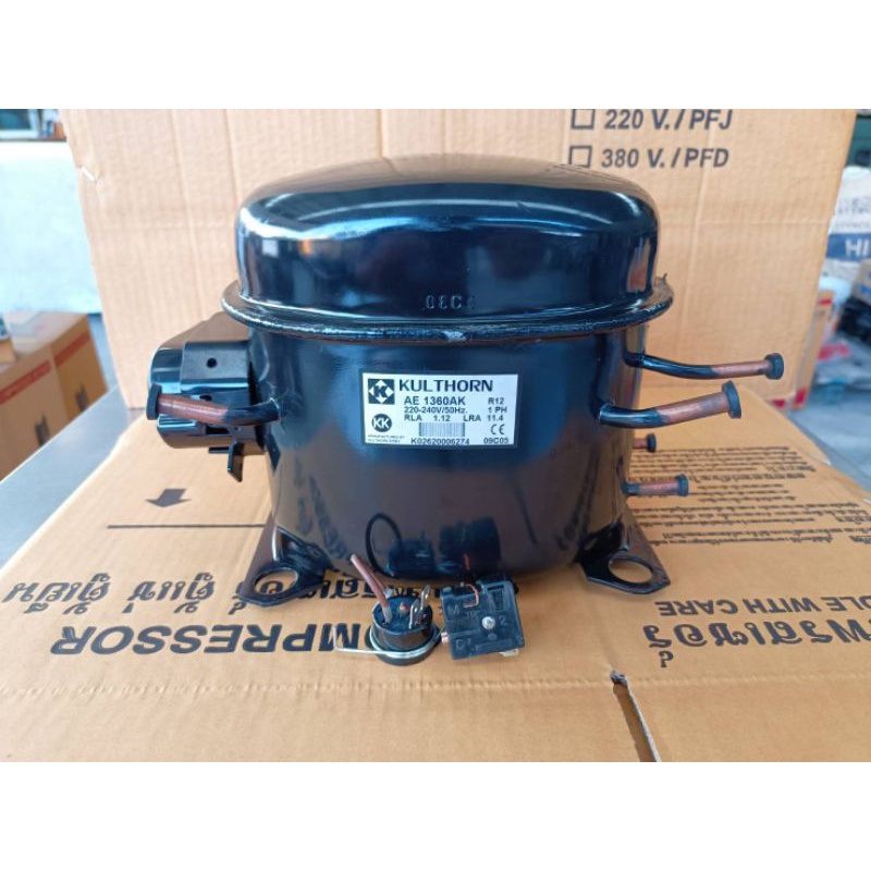 คอมใหม่ รุ่น AE1360 (ค้างสต๊อก) ใช้กับตู้เย็น2ประตู ขนาด 1/5 แรง ใช้กับ น้ำยา R134 R12 ได้ ...