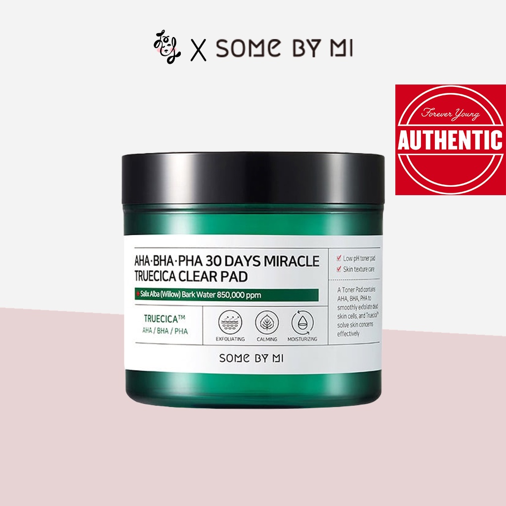 Somebymi AHA-BHA-PHA Truecica Clear pad แผ่นโทนเนอร์บํารุงผิว 70ea ...