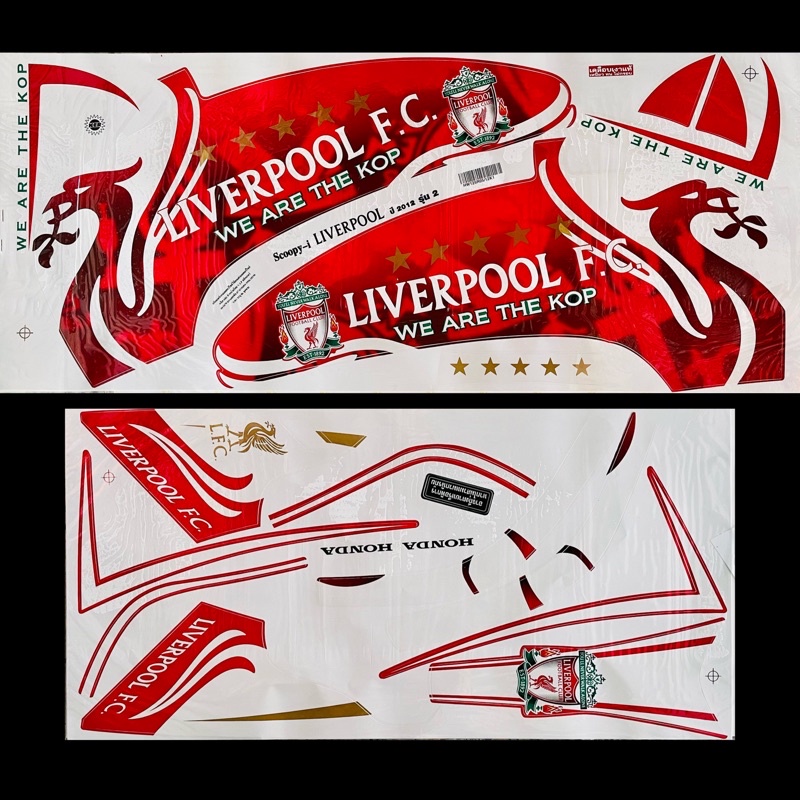 สติกเกอร์ SCOOPY MANCHESTER UNITED /LIVERPOOL ปี2012 เคลือบเงาแท้ ...