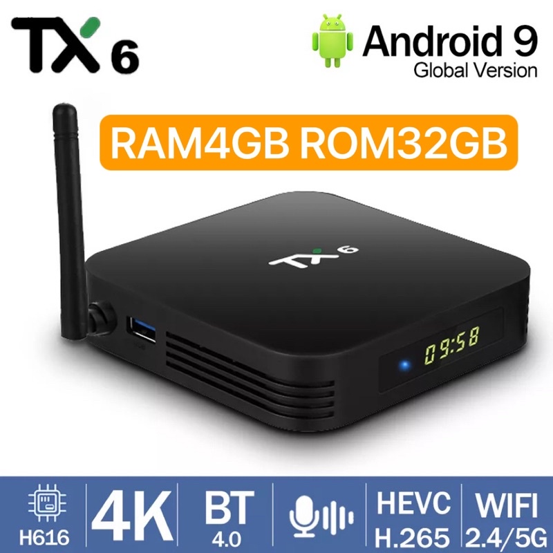 TX6 Android Box แรม 4GB ddr3 / พื้นที่เก็บข้อมูล 32GB Android 12.0 ...