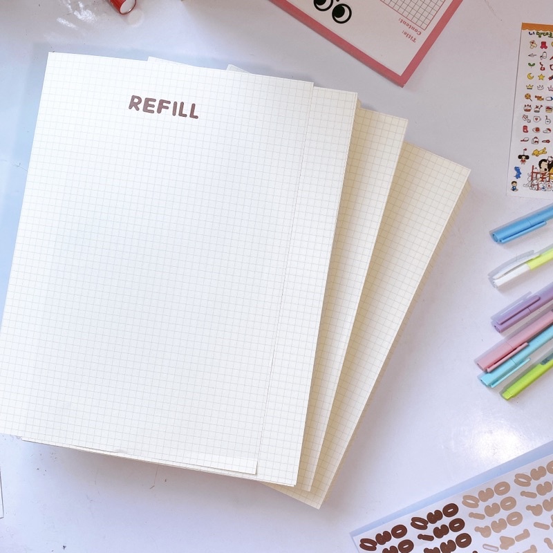 New!! Grip paper กระดาษรีฟิล กระดาษเส้นกริด จุดไข่ปลา เส้นบรรทัด refill ...