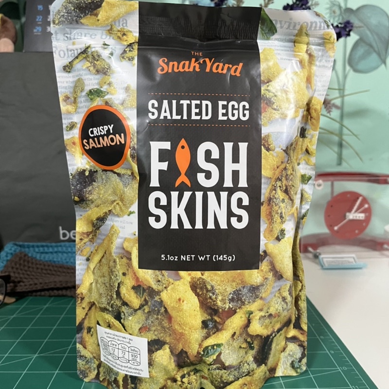 aหนังปลาทอดกคอบSnackYardรสไข่เค็มและรสเกลือพริกไทยCrispyFishSkins145g ...