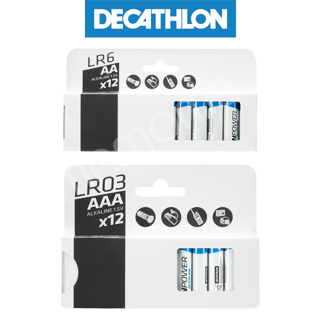 DECATHLON ถ่านอัลคาไลน์ ชุดถ่านอัลคาไลน์ 12 ก้อน LR06 ,LR03 ขนาด AA,AAA ...
