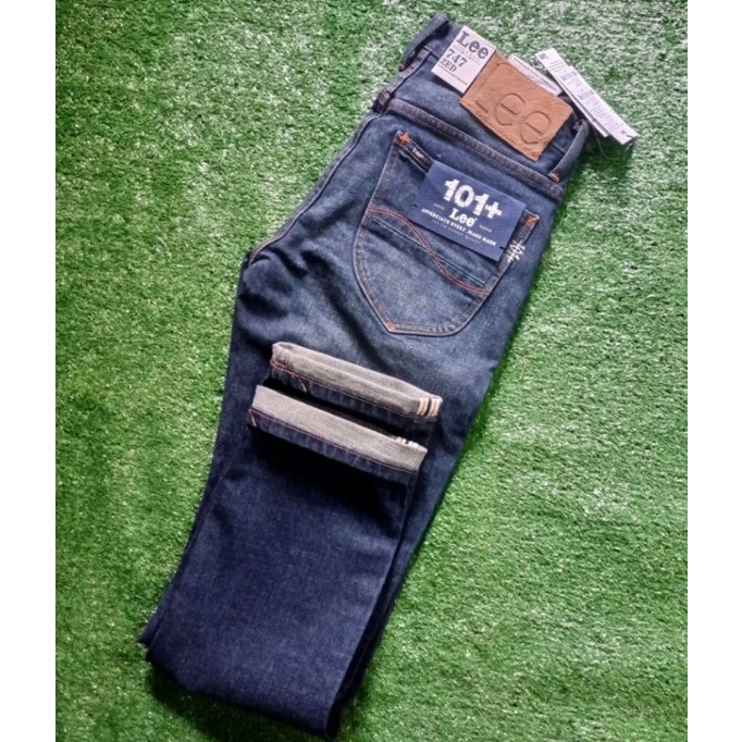 Lee 101+ Zed 747 (ริมแดง) ผ้ายืด เอวกลาง กระบอกเล็ก ทรงเข้ารูป made in ...