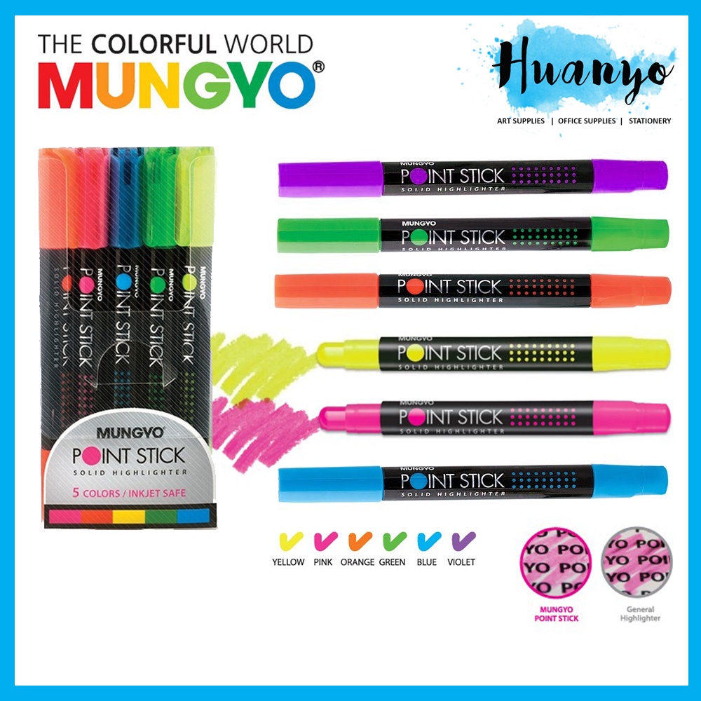 Mungyo Point Stick Solid Highlighter Pen (Ink Jet Safe) [ต่อชิ้น / ชุด ...