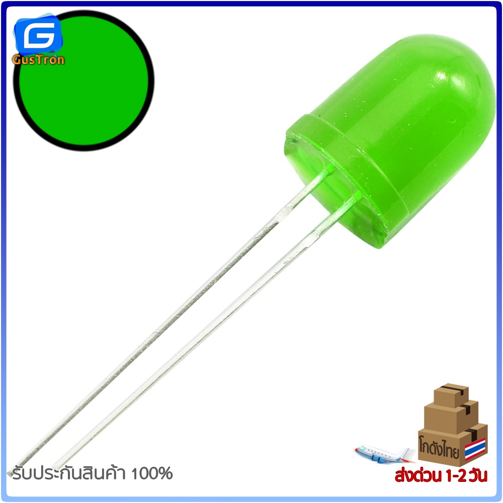 หลอดไฟ LED 10mm LED Diode Light สีแดง เขียว เหลือง น้ำเงิน ขาว ส้ม ...