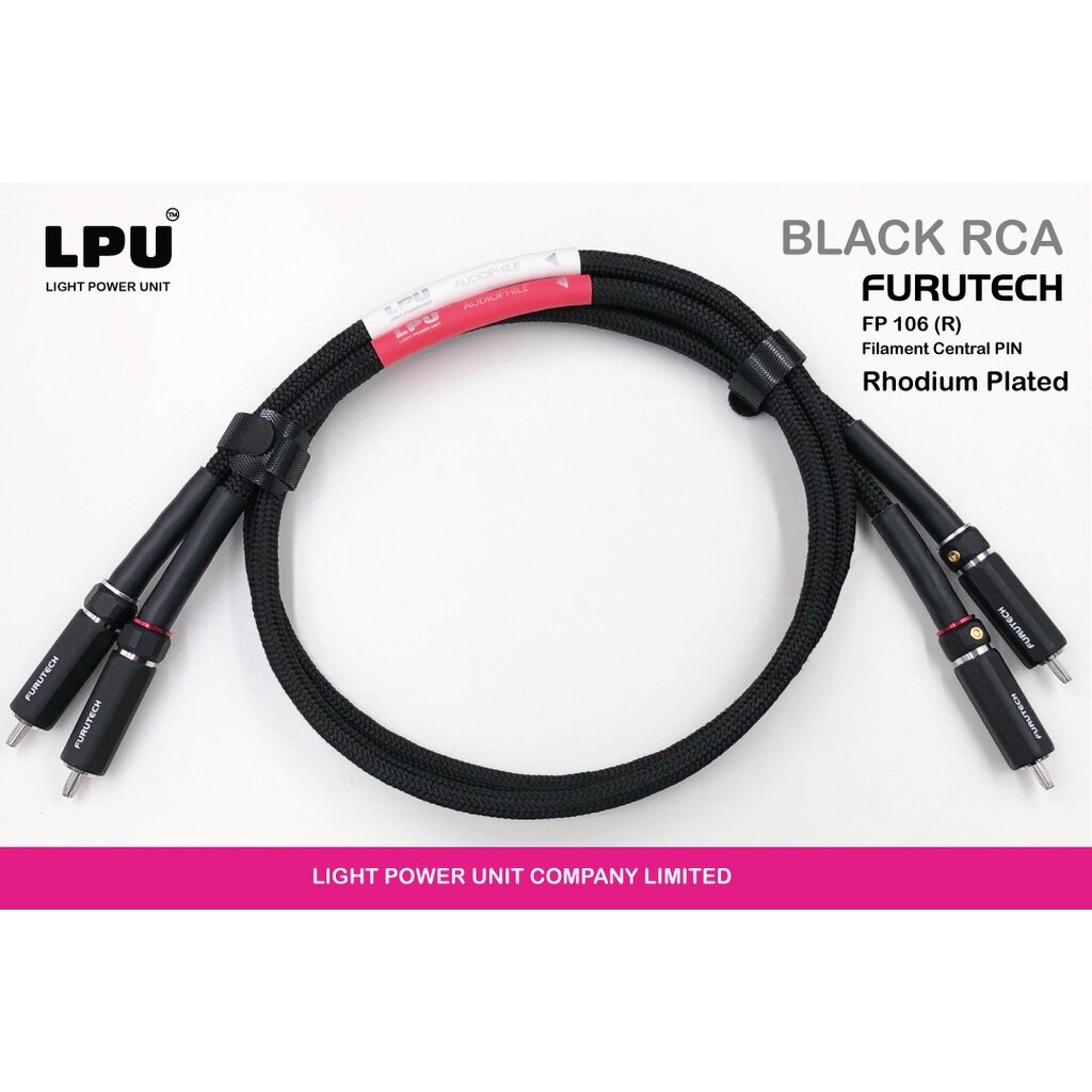 LPU BLACK RCA Furutech FP 106 ( Rhodium Plated ) 2 เส้น ความยาว 1 เมตร ...