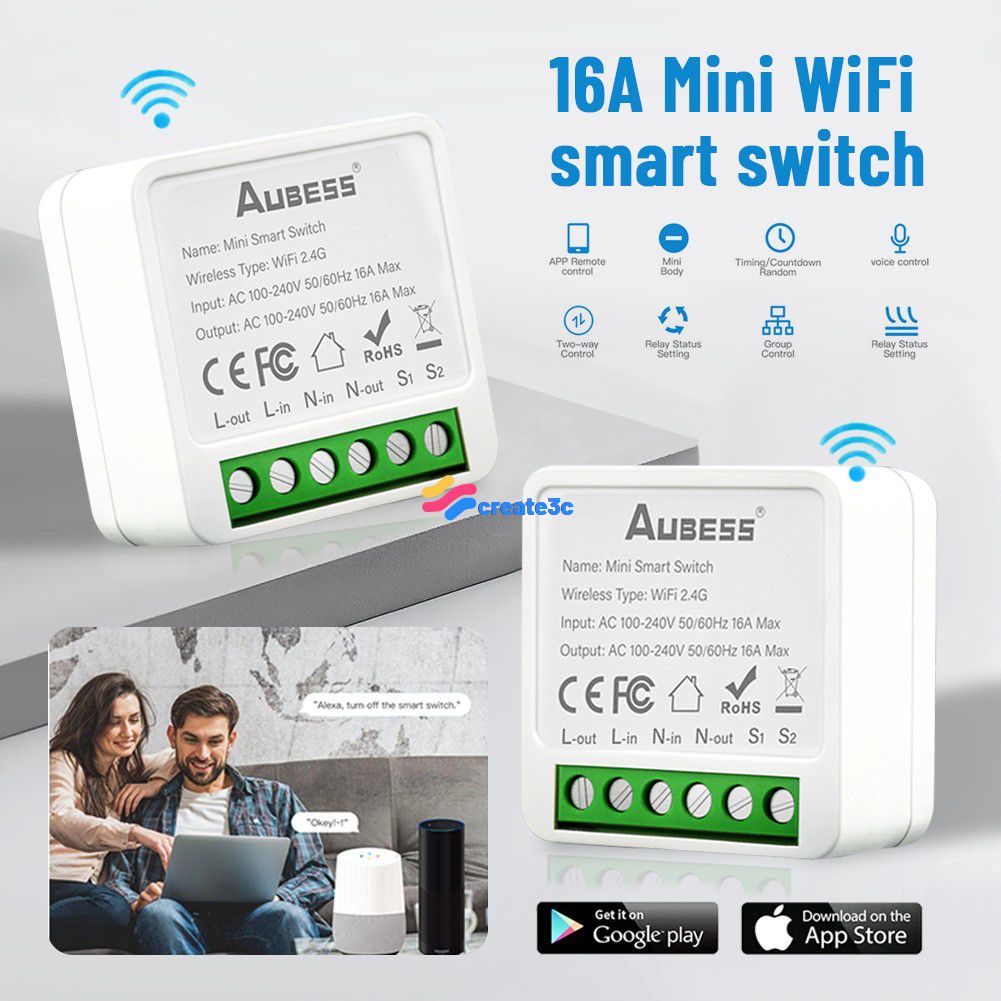Ewelink Wifi 16a Mini Smart Switch รองรับ2-Way Control Timer Wireless ...