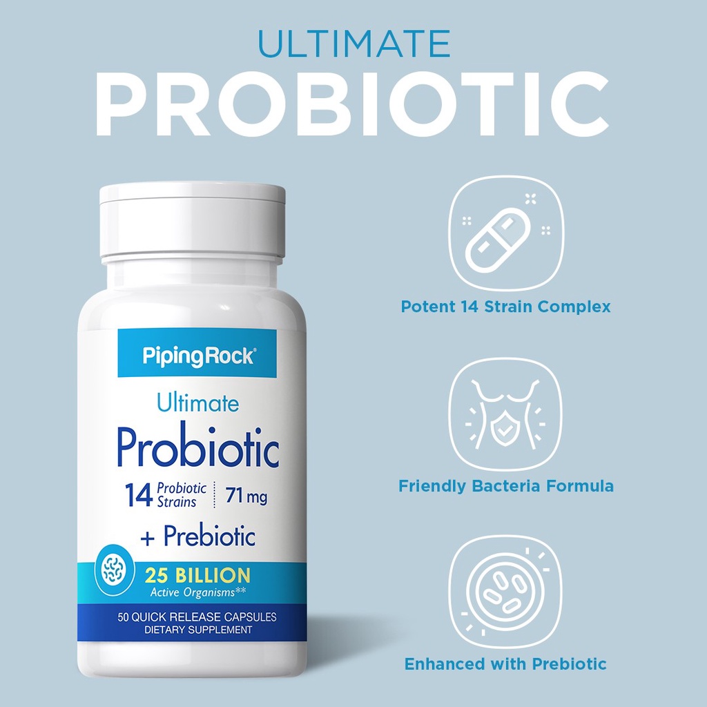 Probiotic 14 Strains 50 Billion & Prebiotic (50แคปซูล)💙 โปรไบโอติก พรี ...