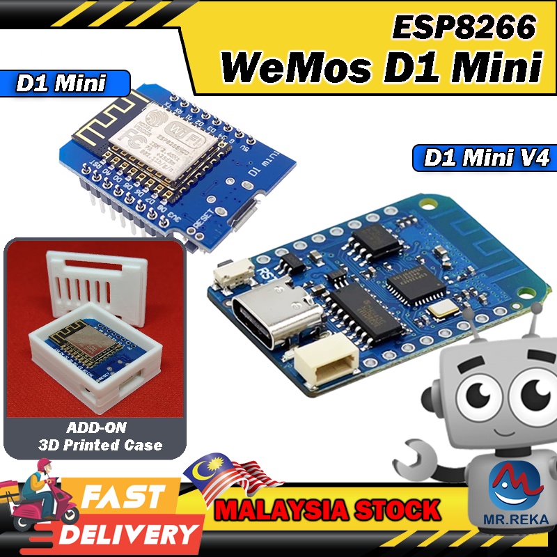 Wemos D1 Mini ESP8266 บอร์ดพัฒนา WiFi NodeMcu Lua TYPE-C Micro | Shopee ...