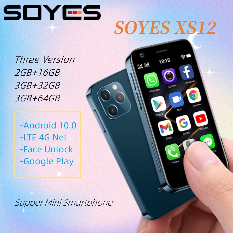 สมาร์ทโฟน SOYES XS12 Android 10.0 Supper Mini แบตเตอรี่ 2000mAh หน้าจอ 3.0 นิ้ว Octa Core LTE 4G ...
