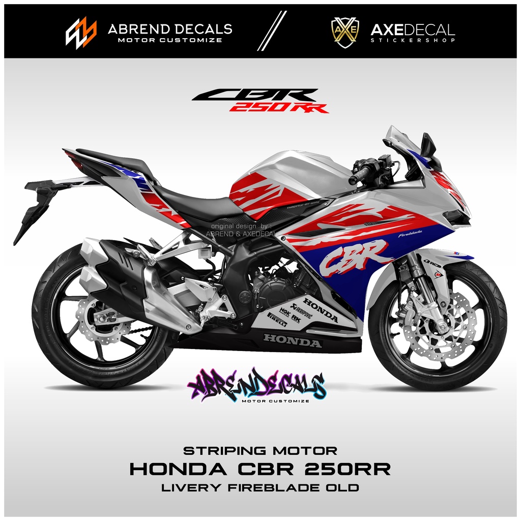 สติกเกอร์ CBR 250RR LIVERY FIREBLADE OLD RACING CBR 250 สําหรับติดตก ...