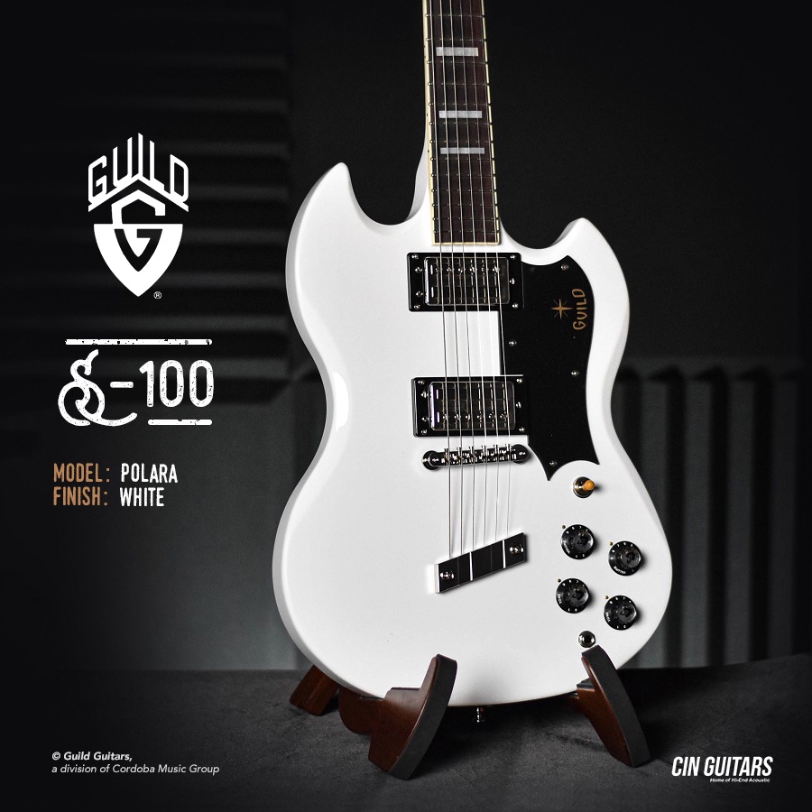 Guild S-100 Polara White กีตาร์ไฟฟ้าทรง SG (Mahogany Body) | Shopee ...