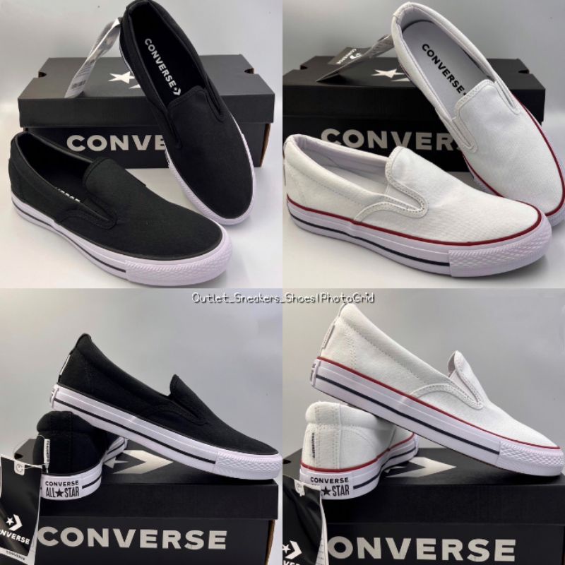 รองเท้า Converse All Star Double Gore Slip Black/White Women ส่งฟรี ...