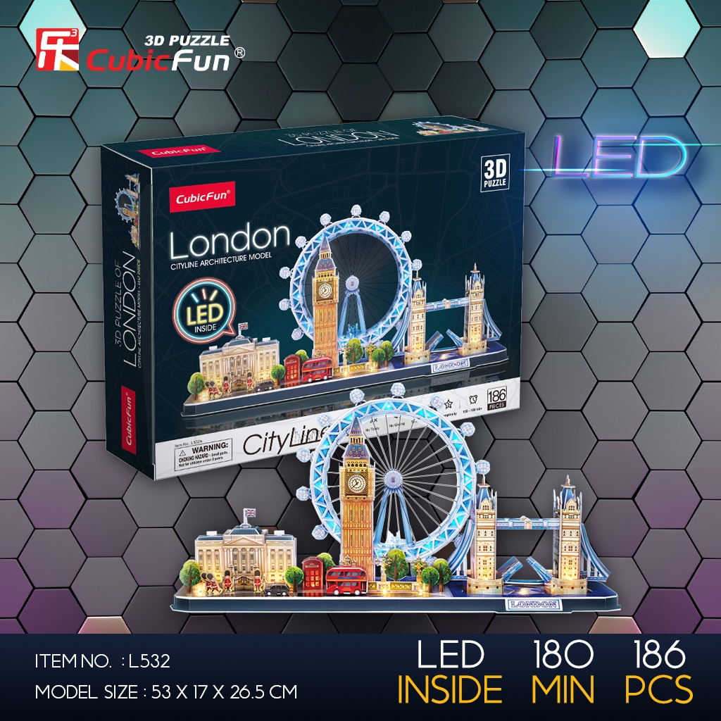 จิ๊กซอว์ 3 มิติ เมืองท่องเที่ยว ลอนดอน LED City Line London L532 แบรนด์ ...