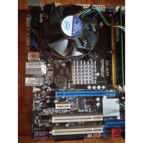 เมนบอร์ด ASRock G41C-GS socket 775 พร้อม cpu core 2 quad 8200 /ram 4gb ...