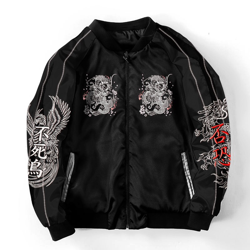 Sukajan Kurode Ryu Bomber Jacket ล ่ าสุด Dragon Jacket Full เย ็ บปัก ...