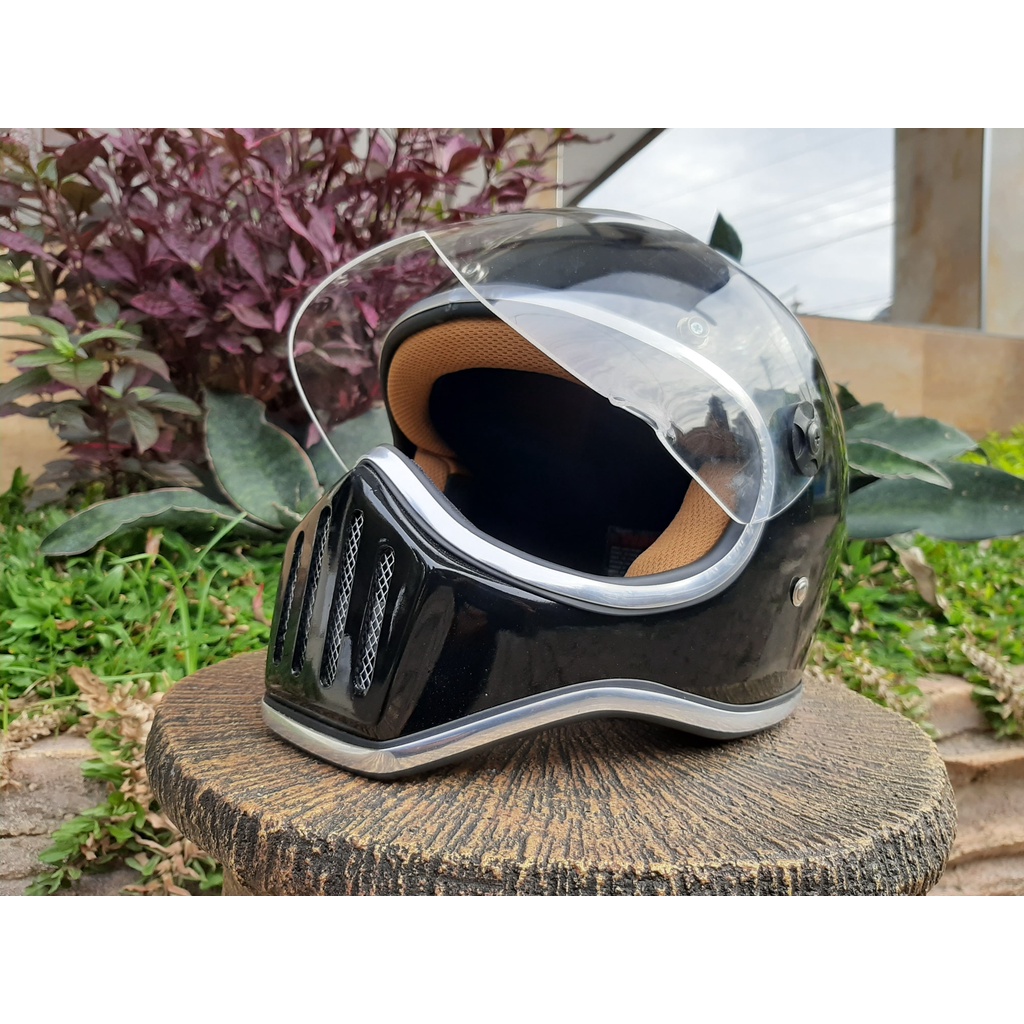 Hitam หมวกกันน็อคสีดําเคลือบเงาแบบกําหนดเองคลาสสิกล่าสุด - หมวกกันน็อค ...