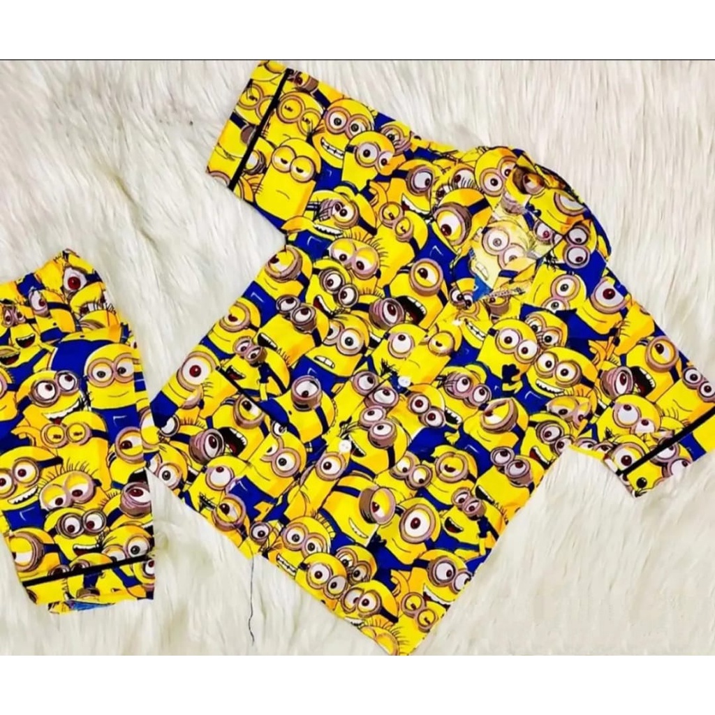 จัดส่งฟรี] MINION MOTIF ชุดนอนเด็ก 1-11 ปี/ชุดนอนเด็ก/MINION MOTIF ชุด ...