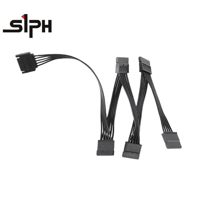15 Pin SATA Power Extension Hard Drive Cable 1 ชาย 5 หญิงแหล่งจ่ายไฟ ...