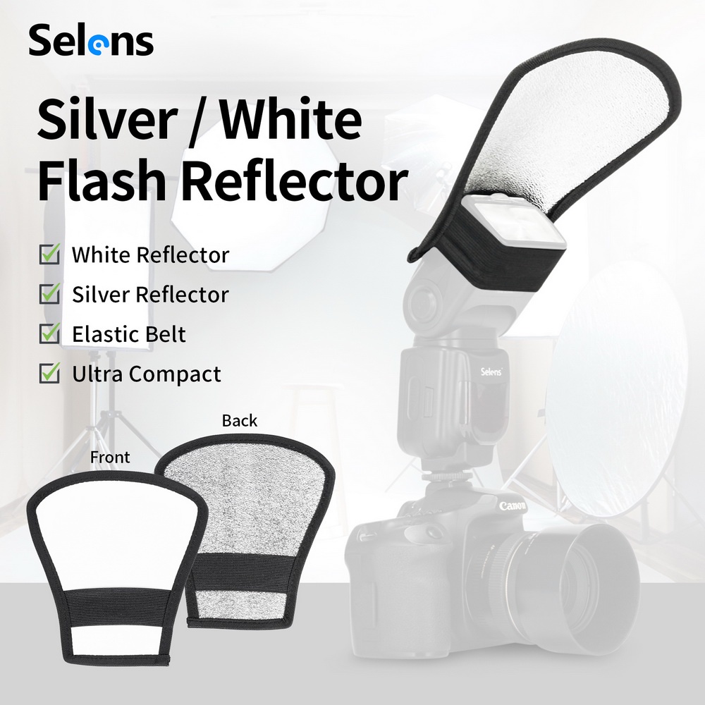 Selens Universal Speedlight Flash Diffuser Silver/White Camera Flash ...