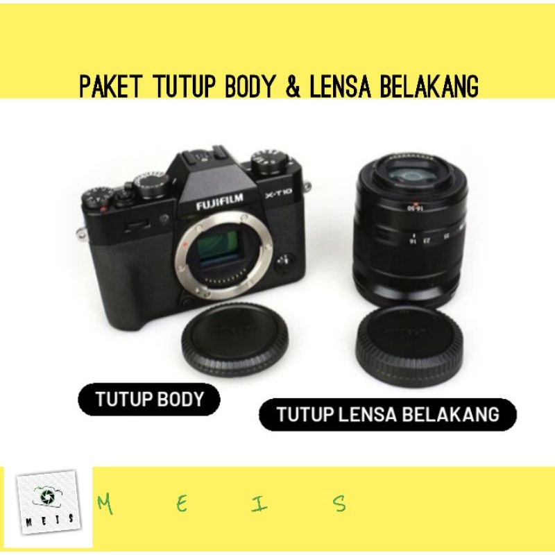 ฝาปิดเลนส์ฝาปิดท้าย 1 ชุด & Body Fujifilm XT1 XT2 XT3 XT4 XT100 XT200 XE1 XE2 XE2s XE3 XE4 ...
