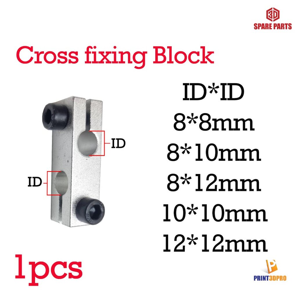 3D Printer Part Connector Pillar Cross Fixing Block Same Diameter ...