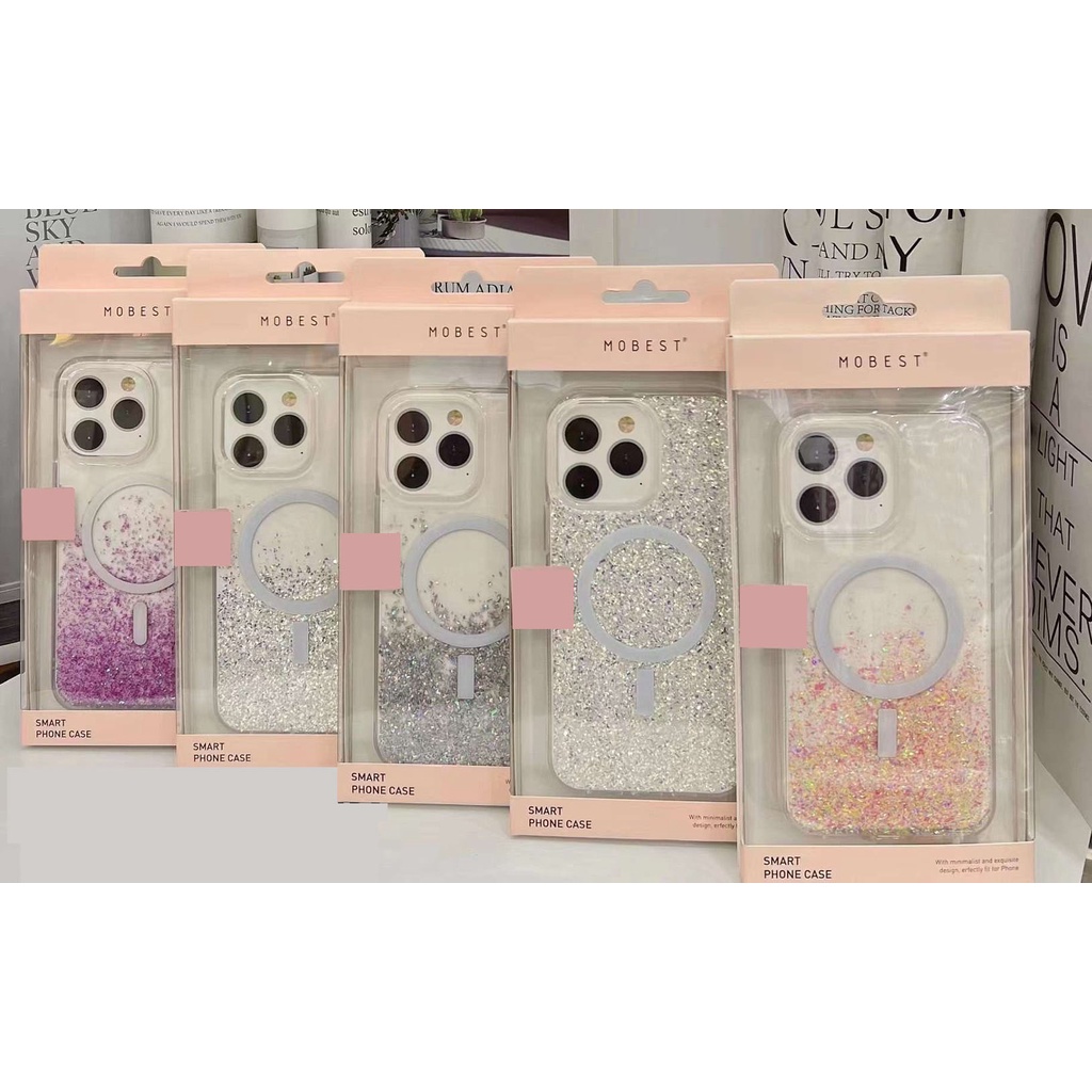 เคส กากเพชร ชาร์จแม่เหล็ก iPh14 Case Mobest Star Mag ชาร์จแม่เหล็ก (TH ...