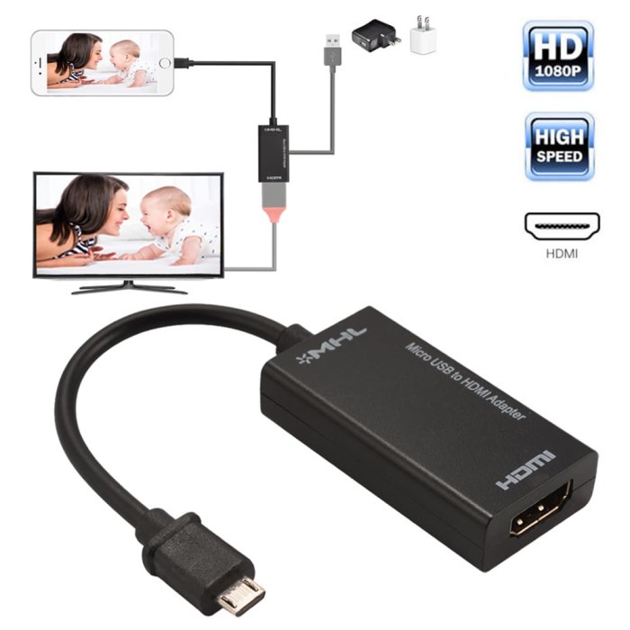 Micro USB TO HDMI MHL ADAPTER สําหรับสมาร์ทโฟน AUX AUDIO SD MICRO ...