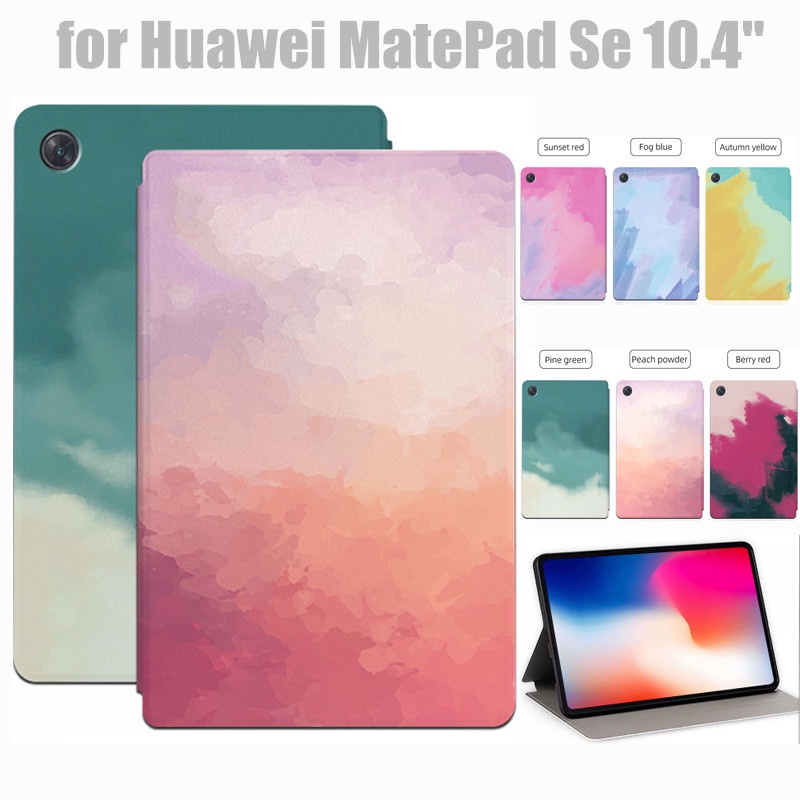 Huawei Matepad SE 2022 AGS5-W09 AGS5-L09 Watercolor Case 10.4 Tablet Cover PU Leather Case with ...