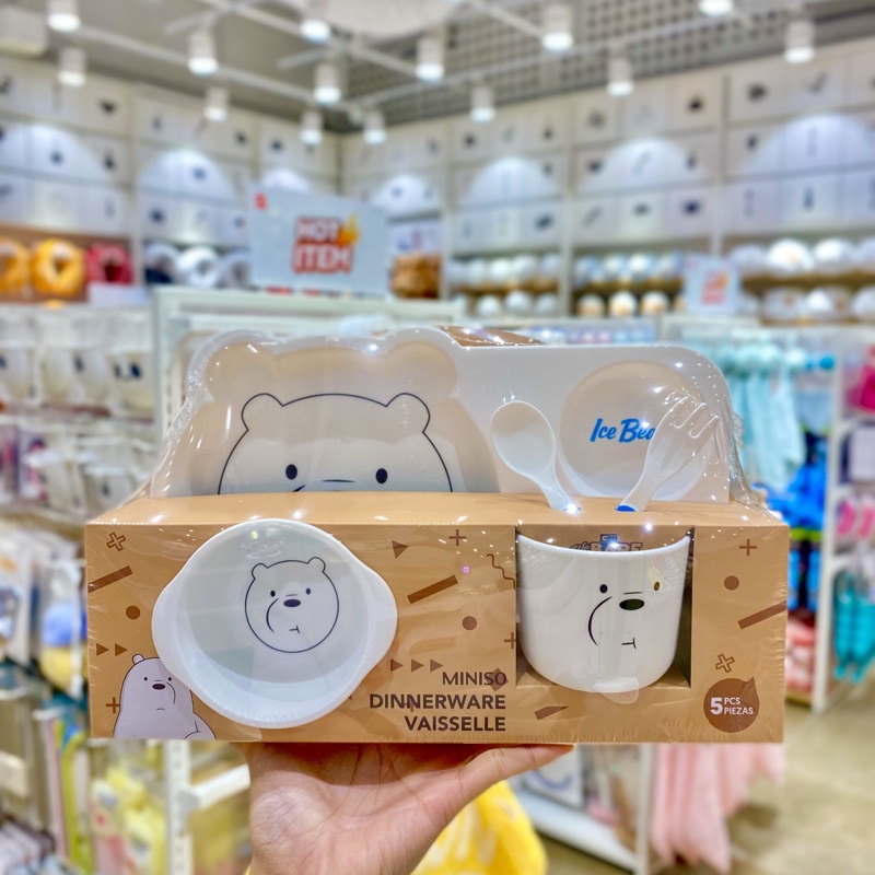 Miniso ชุดถ้วยจานน้องหนู We Bare Bears Collection Dinnerware Set (5 pcs ...